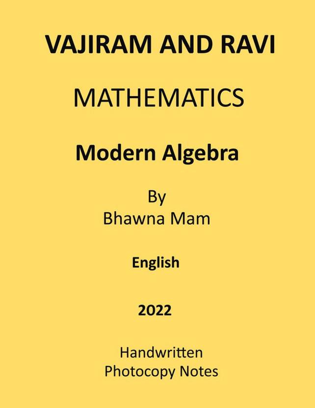 Vajiram And Ravi Modern Algebra Handwritten Photocopy Notes By Bhawna ...
