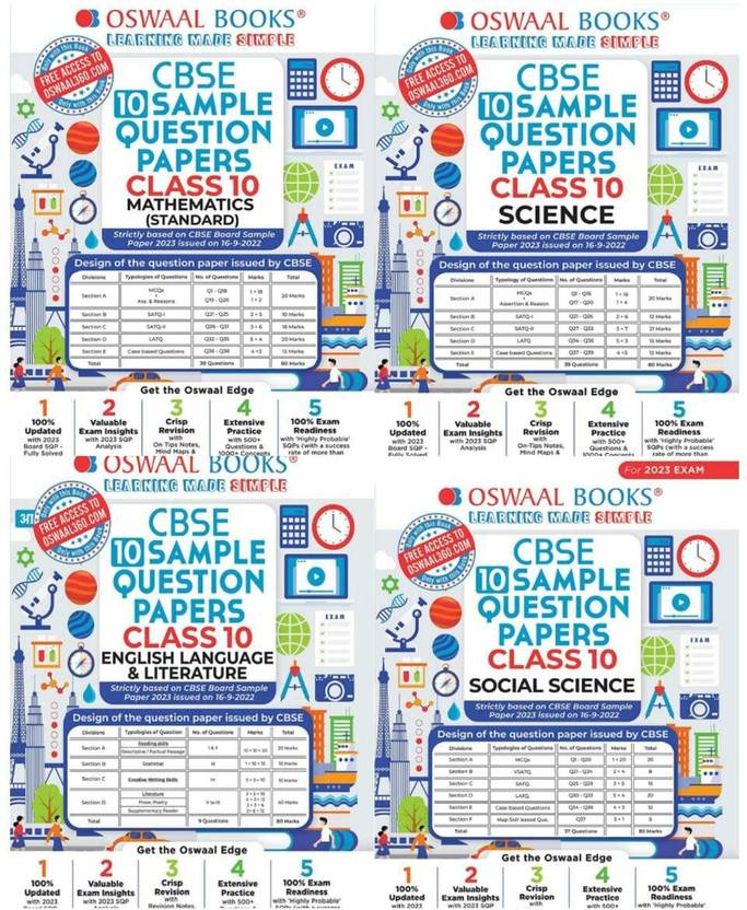 OSWAL CBSE Class 10 | MATH , SOCIAL SCIENCE , ENGLISH , SCIENCE | Sample Question Paper For 2023 ...