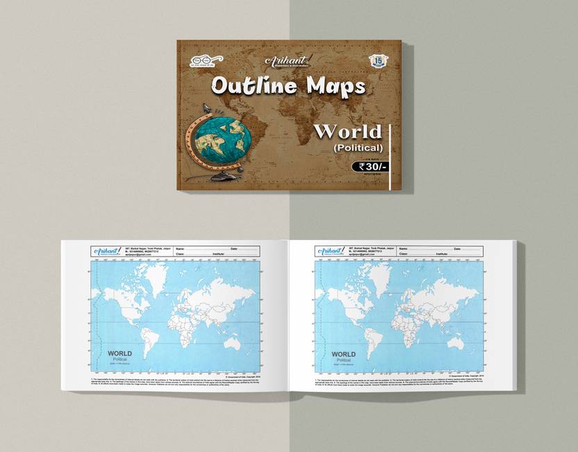 Arihant World Political Outline Map Booklet - 24 Maps In Each Booklet ...