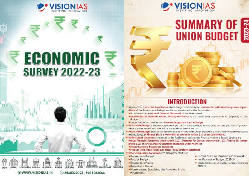 Vision IAS English Economic Survey Summary 2023 With Summary Of Union ...