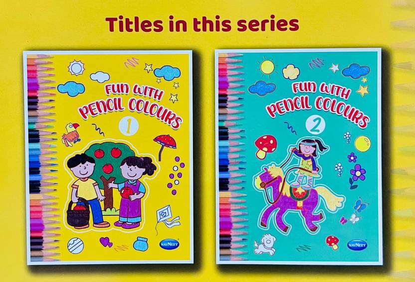 Navneet Fun With Pencil Colours: Pack Of 2 Copy Colour Books For Kids ...
