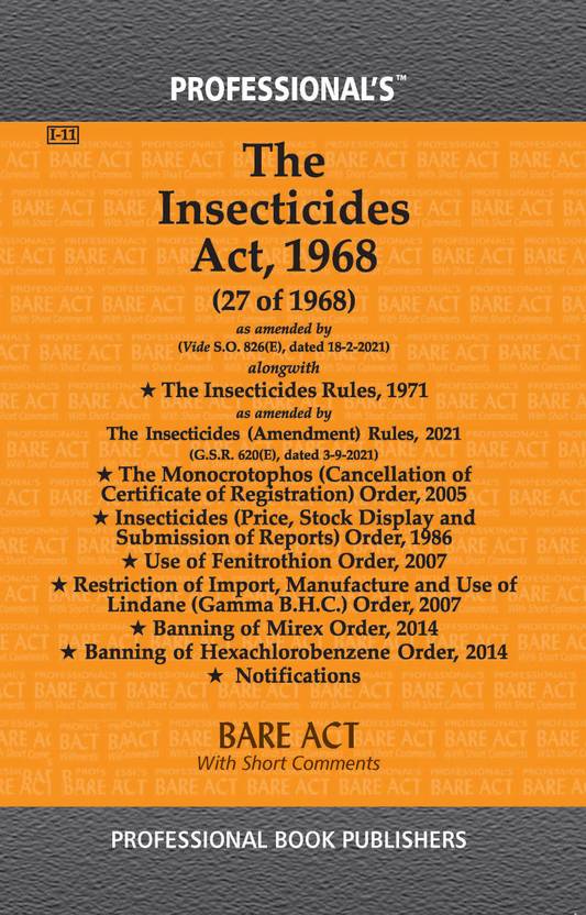 Insecticides Act, 1968 Alongwith Insecticides Rules, 1971: Buy ...