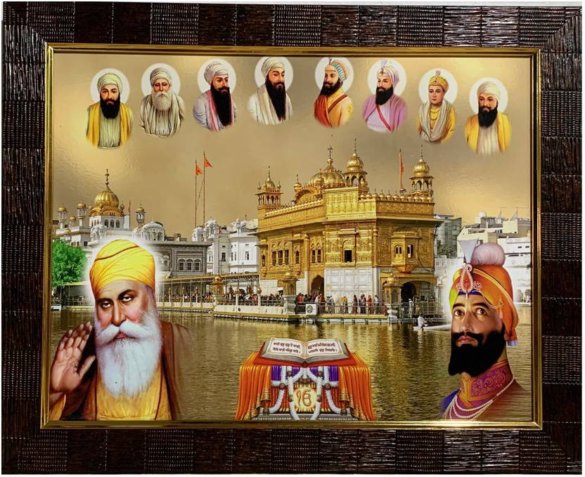 JEETPHOTOS Golden temple with 10 gurus Hd photo Religious Frame Price ...