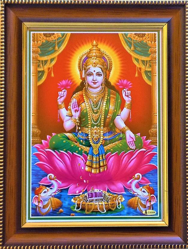 shreya arts frame wth glass Dhana Lakshmi/ Laxmi Pooja/ Lakshmi Mata ...