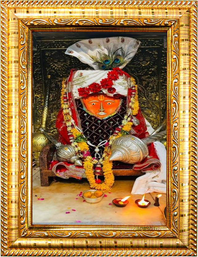 Hawai Bageshwar Dham Balaji Hanuman Golden Wall Hanging Photo Frame (8 ...