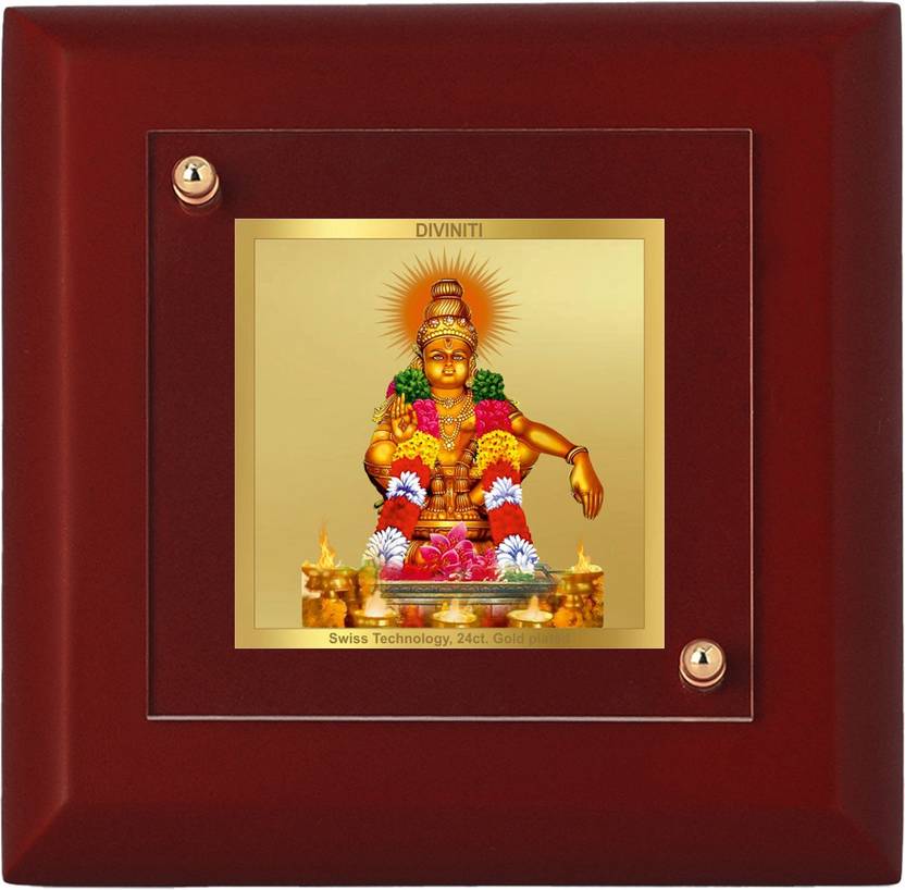 DIVINITI Ayyappan Gold Plated Table Décor MDF 1A Wooden Wall Photo ...