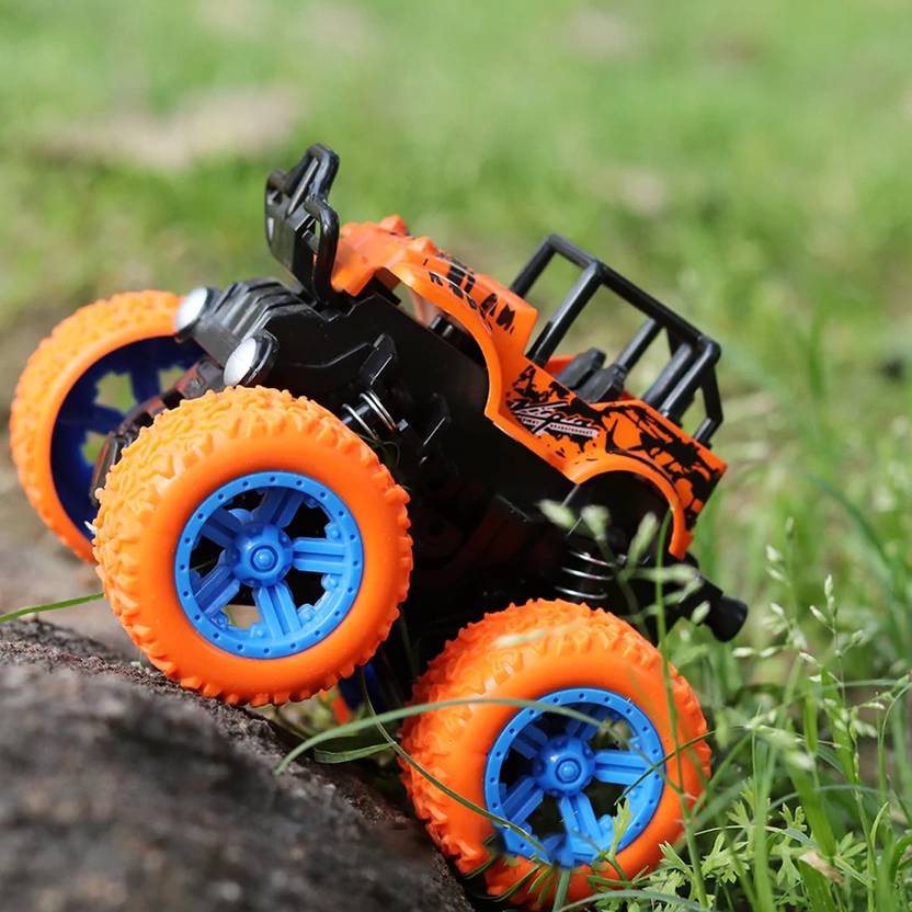 SAFESEED Monster Truck Toy, Push and Go Car Toy, Friction Powered 360 ...