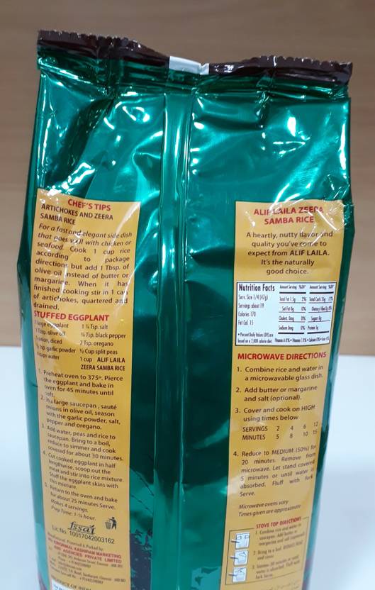 Double Deer ALIF LAILA ZEERA SAMBA/KAIMA RICE - 1Kg Gobindobhog Rice ...