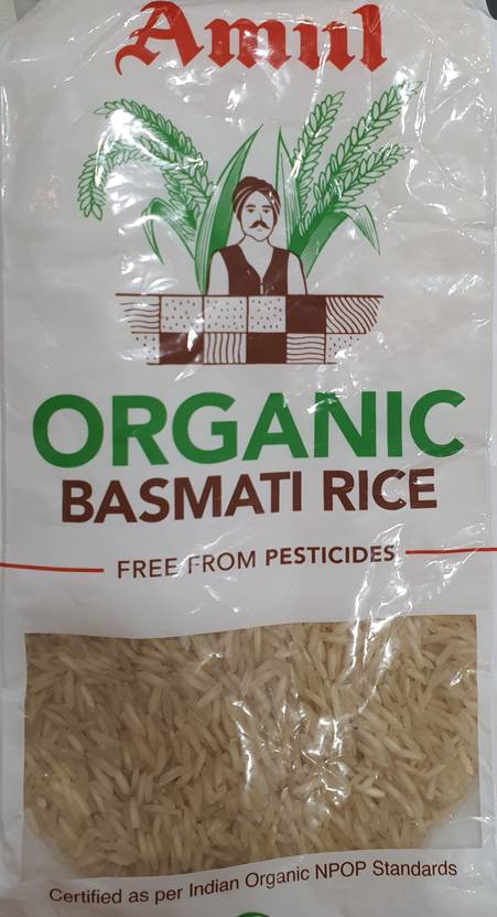 Amul ORGANIC BASMATI RICE 1KG Basmati Rice (Long Grain, Unpolished ...