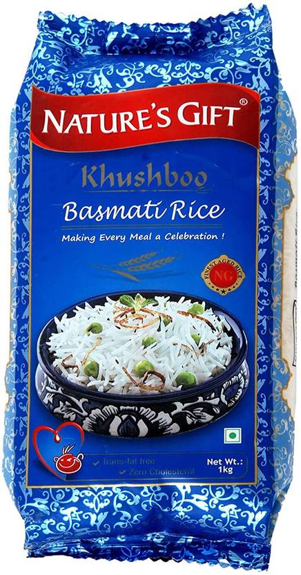 Natures's Gift Khushboo Basmati Rice - Packet of 1 Kg Basmati Rice ...