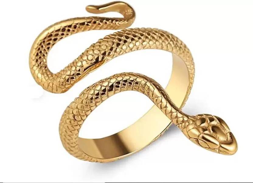 Shopping Dust Adjustable Gold Snake Ring For Girl And Women Alloy Ring ...