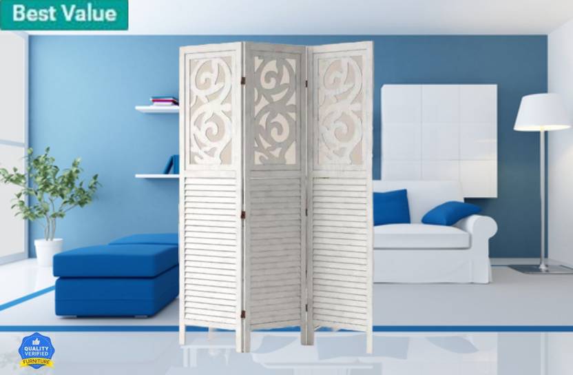 India wood mart Wooden Room Divider | 3 Panel Design Partition | Wood ...