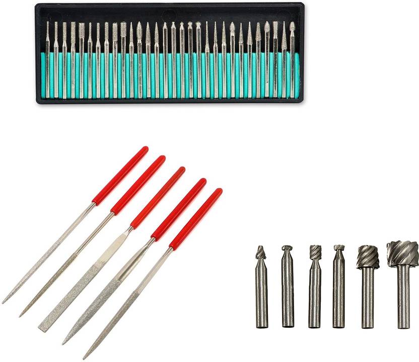 Digital Craft 30Pc Diamond Burs Set,5Pc Diamond file Set,6Pc HSS Rotary ...