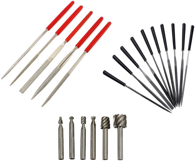 Digital Craft 5Pc Diamond File Set,10Pc 4x160 Needle File Set,6Pc HSS ...