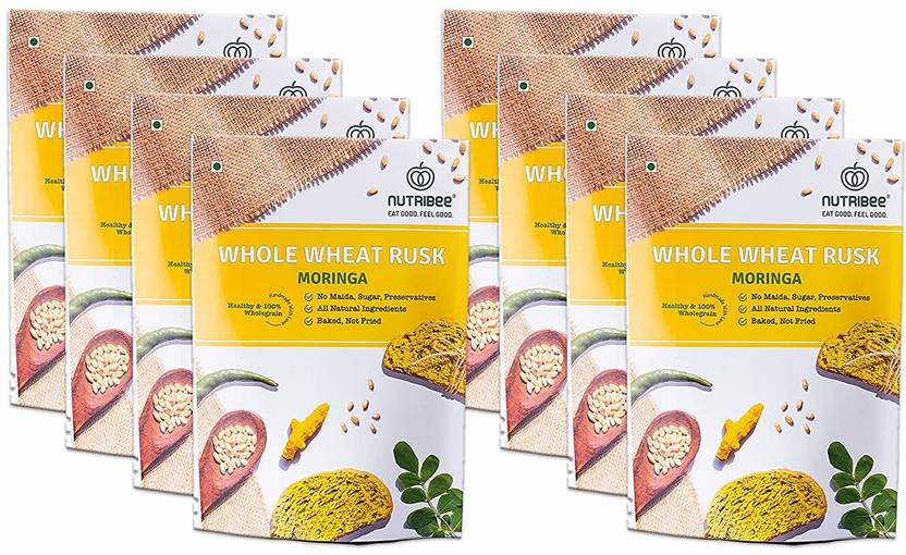 Nutribee Whole Wheat Atta Rusk - Moringa Leaf, 1.6 kg Moringa flavored ...