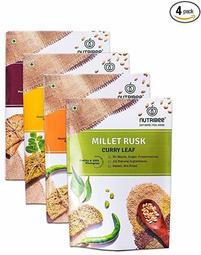 Nutribee Multi-Millet Rusk No Maida or Sugar | No Preservatives ...