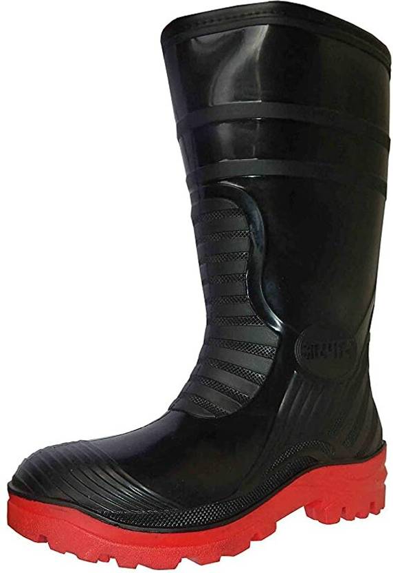 Valorous Aarpar Industrial Safety Gum Boots Mens Black Long Boots Rainy ...