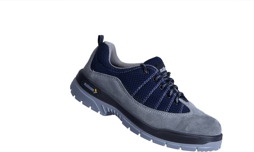 Mallcom Leo B Grey & Blue Suede Leather Direct Inject Steel Toe Cap ...