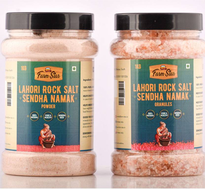 farm star Combo Pack- Lahori Pink Rock Salt Granules & Powder | Sendha ...
