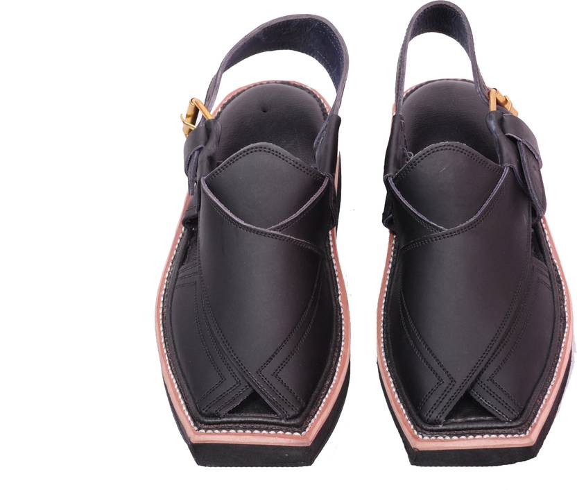 PESHAWARI CHAPPAL Men Black Sandals - Buy PESHAWARI CHAPPAL Men Black ...