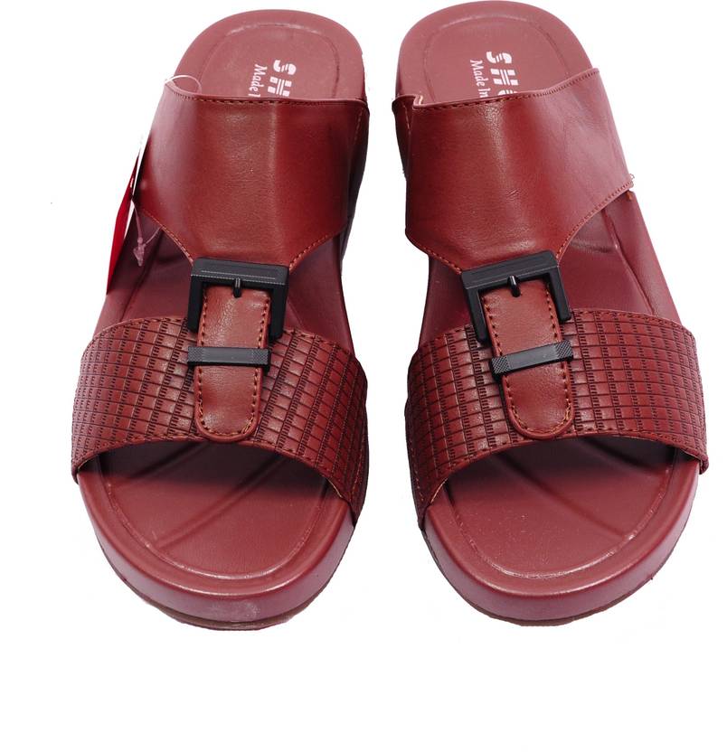 LEATHER CHAPPAL FOR MEN Men Burgundy Sandals - Buy LEATHER CHAPPAL FOR ...
