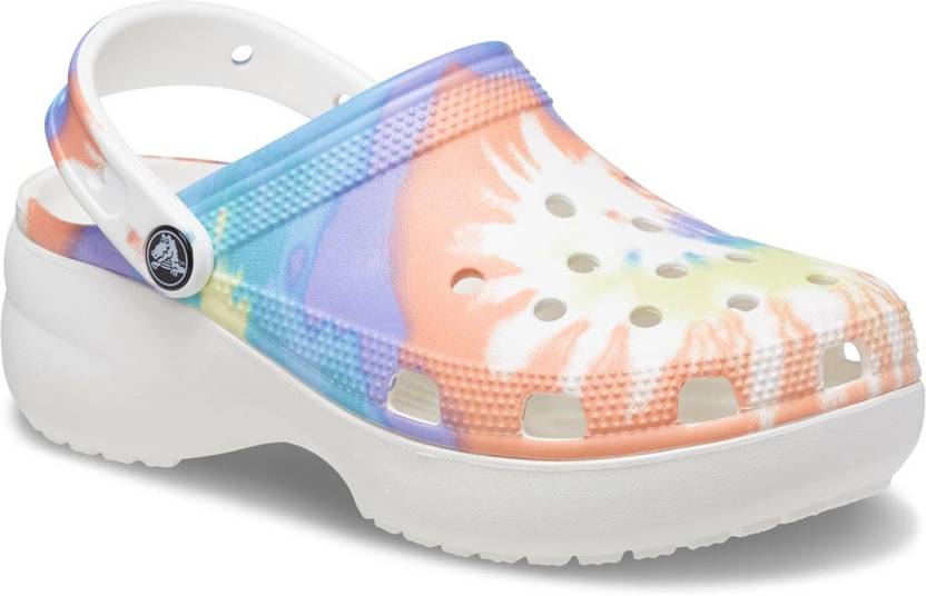 CROCS Classic Platform Tie-Dye Graphic Women Clog Women Multicolor ...