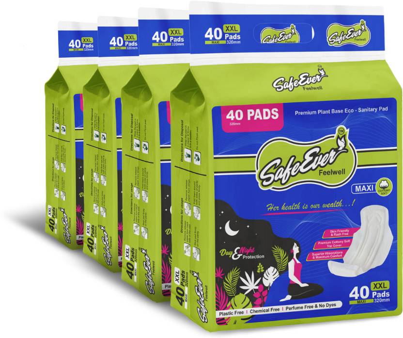 Safeever XXL Jumbo Sanitary Pads For Heavy Flow ( 160 Pads ) Super Soft ...
