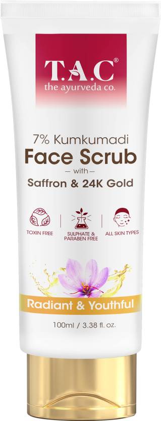 TAC - The Ayurveda Co. 7% Kumkumadi Face Scrub for Glowing Skin, Tan ...