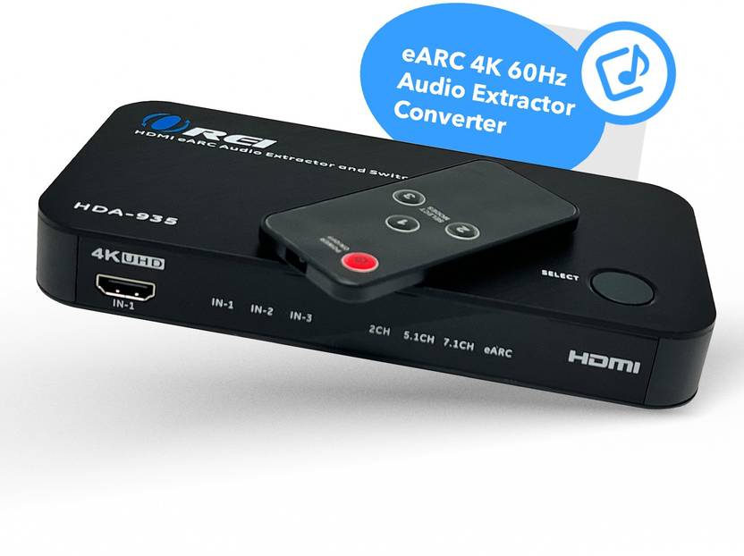 OREI 4K eARC 60Hz Audio Extractor Converter 3x1 Soundbar 18G HDMI 2.0 ...