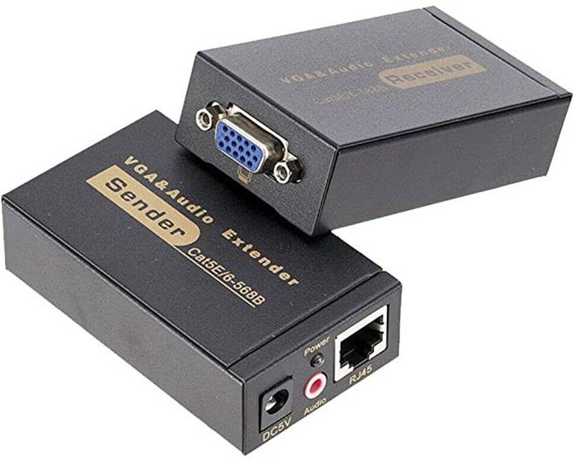 ULTRABYTES VGA Extender with Audio Signal Over RJ45 Cat5/6 UTP Network ...