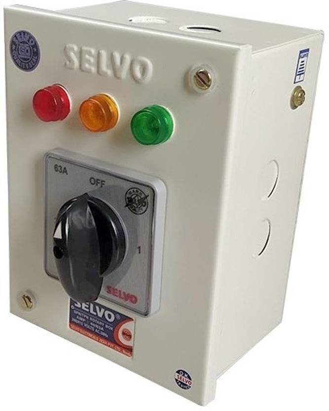 Selvo 63A SPN PHASE SELECTOR ENCLOSURE (With 1 pole 3 ways rotary ...