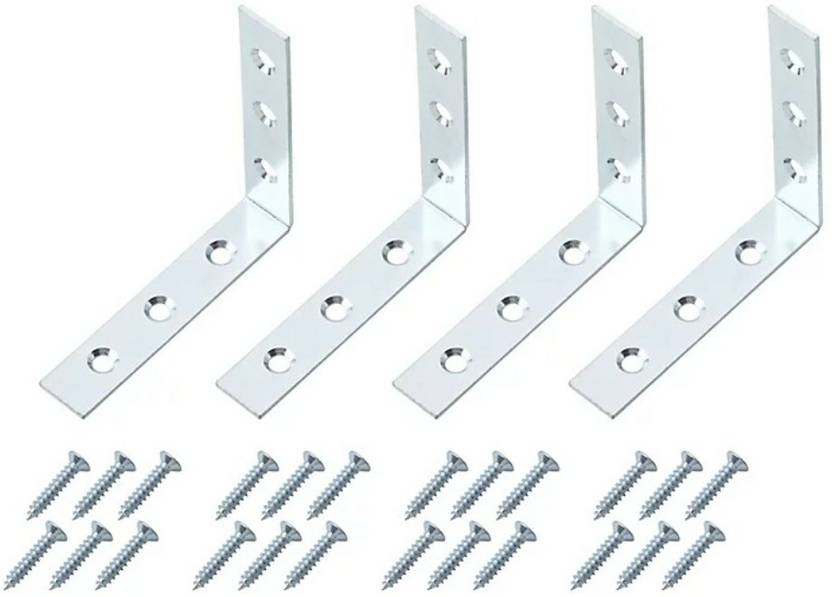 Quality Mart 4 Pcs L Shape Angle Bracket for Wall Shelf 6X6 Inches ...