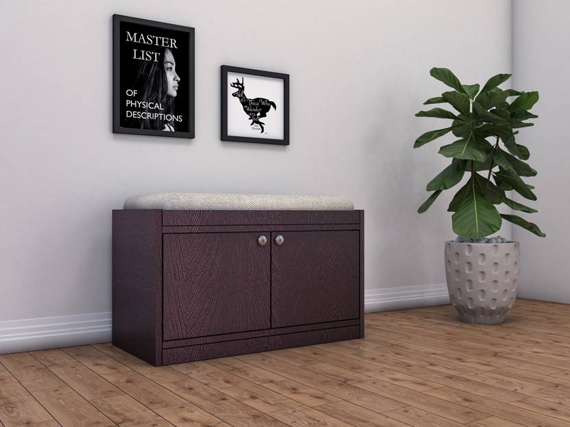 EWOOD Solid Engineered Wood Closed Shoe Rack with Cushioned Seating ...