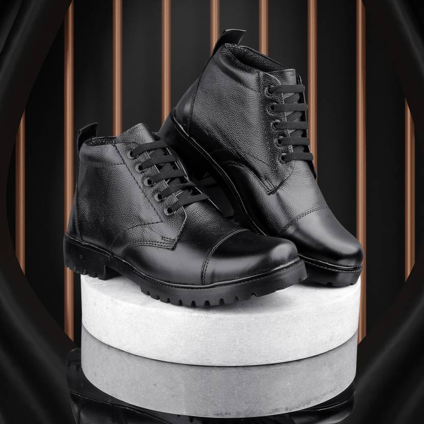M H Footwear 100% Pure Leather Boots for Police, Commando NCC, Military ...