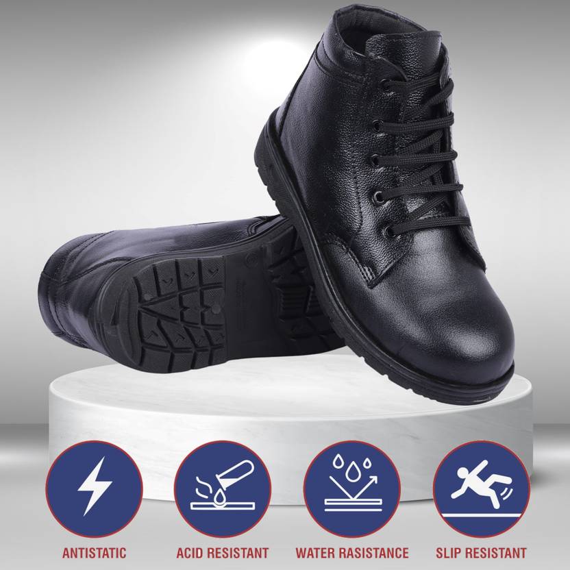 HUSH FOX hush fox Tiger 9 Steel Toe Leather Safety Shoe Boots For Men ...