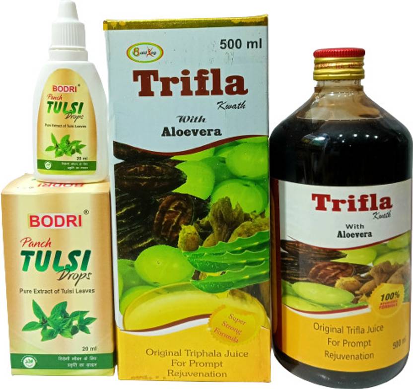 BODRI Panch Tulsi Drop & Trifla Juice For LIVER & DIGESTIVE DISORDER ...