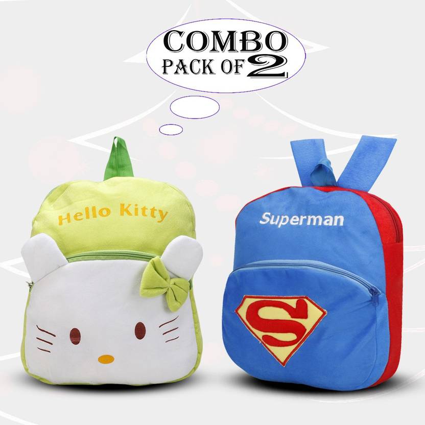 Mom's Gadget Kids School Bag Combo Hello Kitty & Superman Cartoon Boy ...
