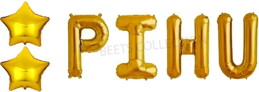 Flipkart.com | Shilpveda Solid PIHU Name Letters foil Balloon names ...