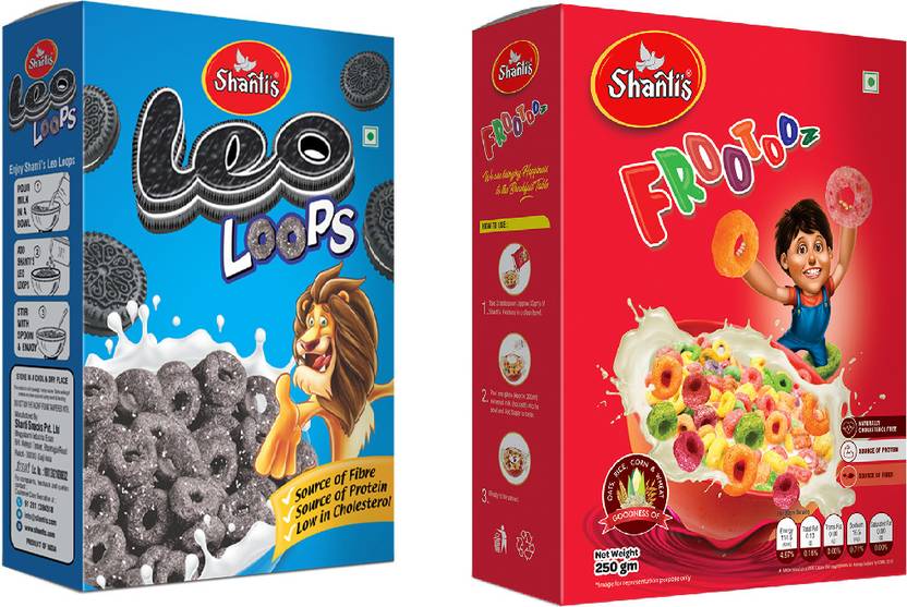 shanti's Crunchy Chocolate & Fruits Loops Cereal Ready to Eat Children ...