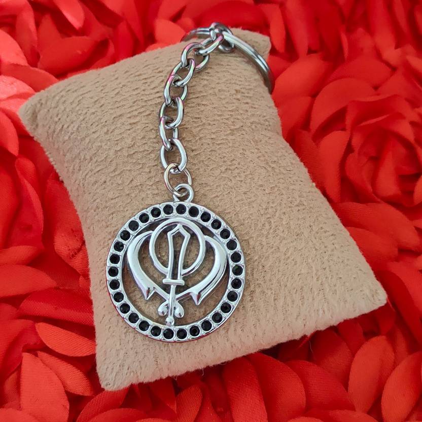 M Men Style Religious Punjabi Sardar Sikh Khalsa Khanda Keychain ...