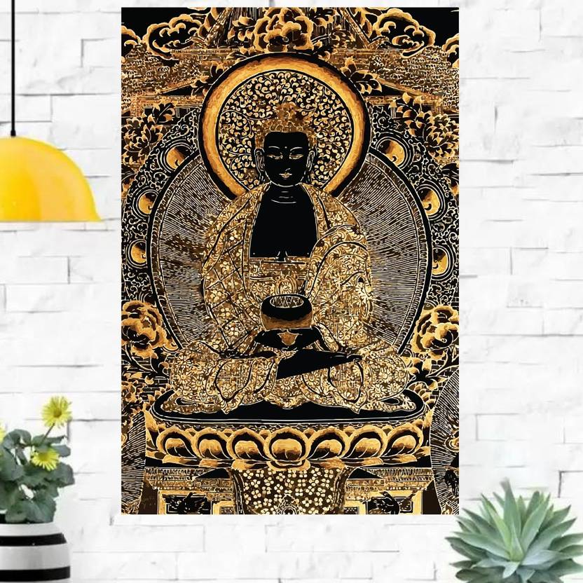 Golden Lord Gautam Buddha Wall Poster, High-Quality Buddha Wall Poster ...