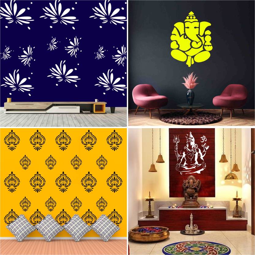 ARandNJ Painting Wall Stencils (Size :- 16 X 24 Inch) PATTERN- "Mewari ...