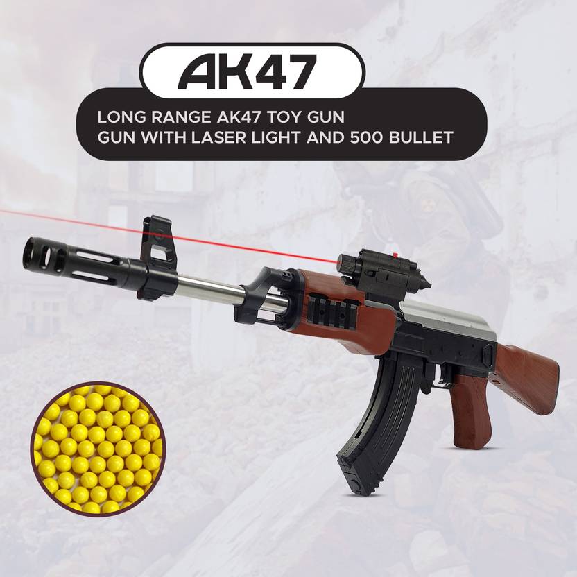 DIVI DIVINE AK 47 Toy Gun with laser light and 500 6mm Bullets (24-inch ...