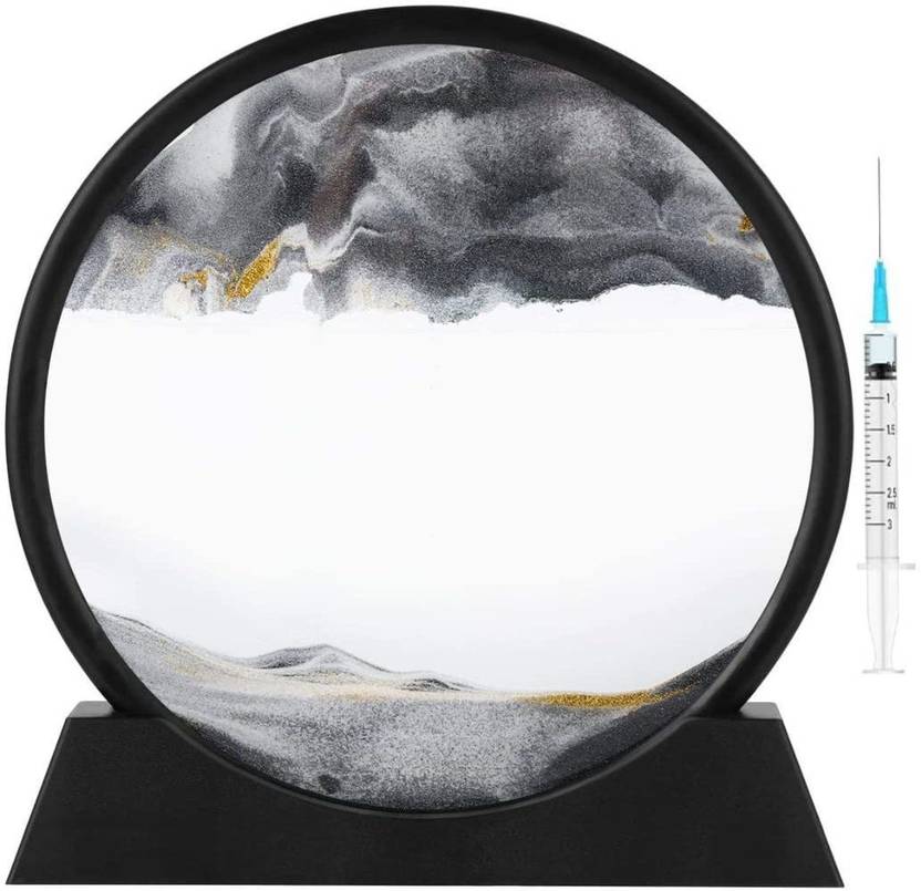 Awaas Decor Moving Sand Art Glass 3D TableTop Deep Sea Sandscape in ...
