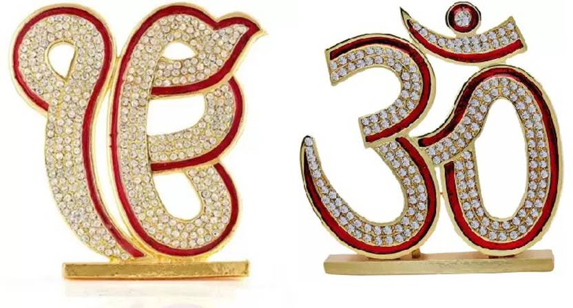 GS Grow n Shine Combo of 2 Lord Metal Shiva Symbol OM Sign Idol+Ek ...