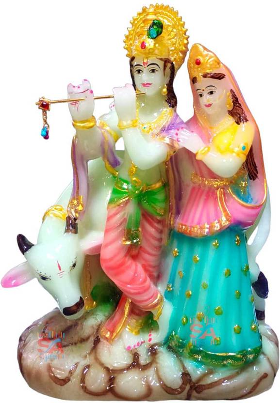 S A Gifts Radha Krishna Idol Glowing Radium Hindu God (30 cm ...