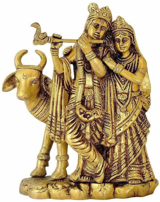 AdvaanceRetail Astadhatu Mix Brass Made Shri Radha Krishna Idol with ...