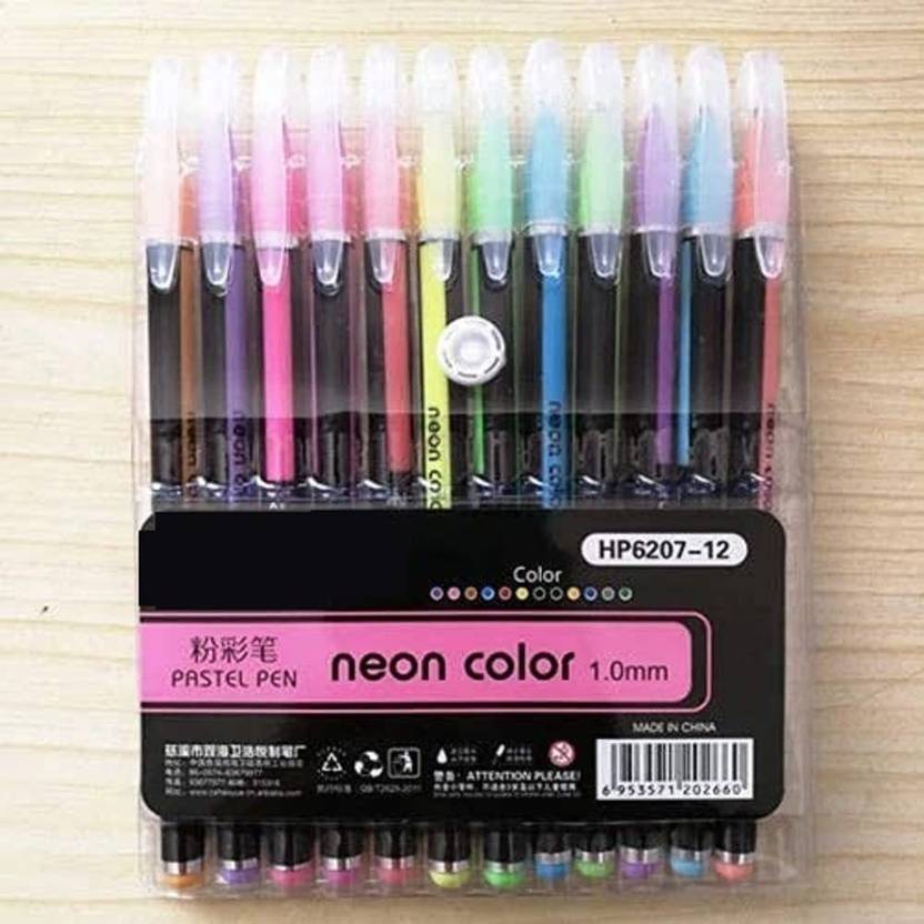 Flipkart.com | Roly Poly 12 Pcs Pastel Neon Colorful Gel Pen Set For ...