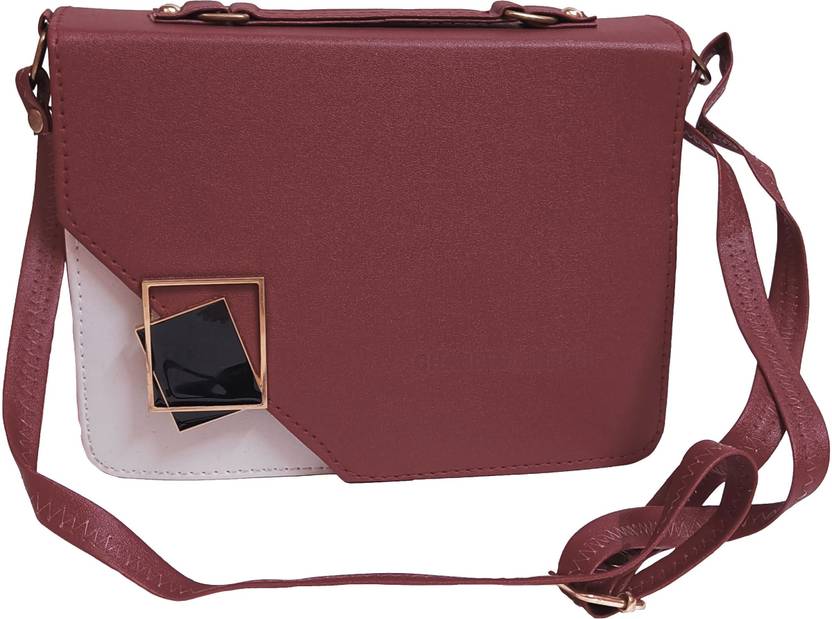 manoj collections Maroon Sling Bag Charles Box Sling Maroon - Price in ...