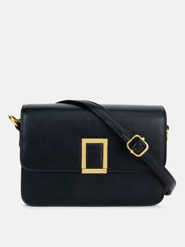 KAZO Black Sling Bag 125190BLA Black - Price in India | Flipkart.com